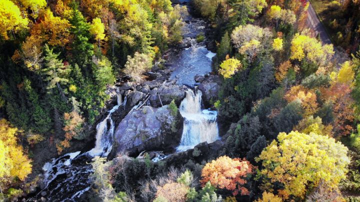 Gabbro Falls Michigan Aerial Shot - Michigan Waterfalls - Photography ...