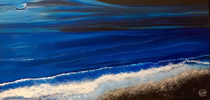 Mar bello de noche - Riversong Art by Kathy de Cano - Paintings ...