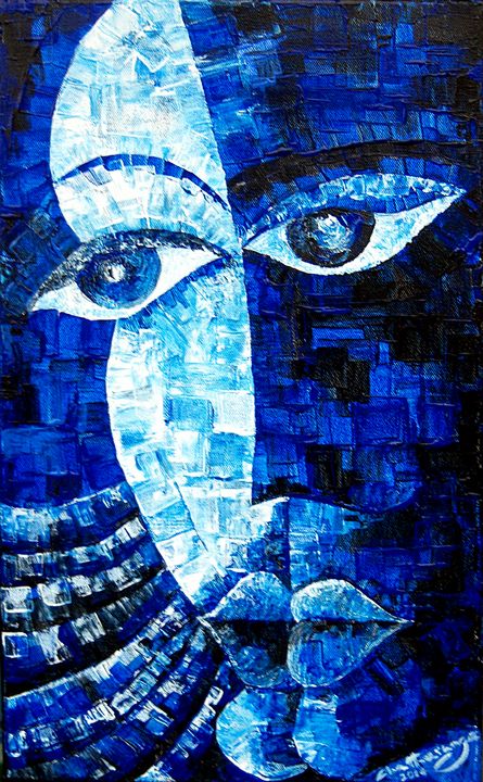 The Blue Couple - Aartzy - Let's Talk Expressions - Paintings & Prints ...