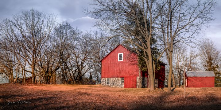 Chilly Red Barn Late Fall - S.Williamsen - Photography, Landscapes ...