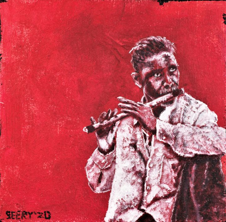 Red flute - Seery Studio - Paintings & Prints, People & Figures, Male ...