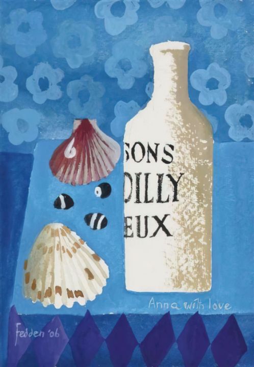 Still life with bottle and shells - - Mary Fedden - Paintings & Prints ...