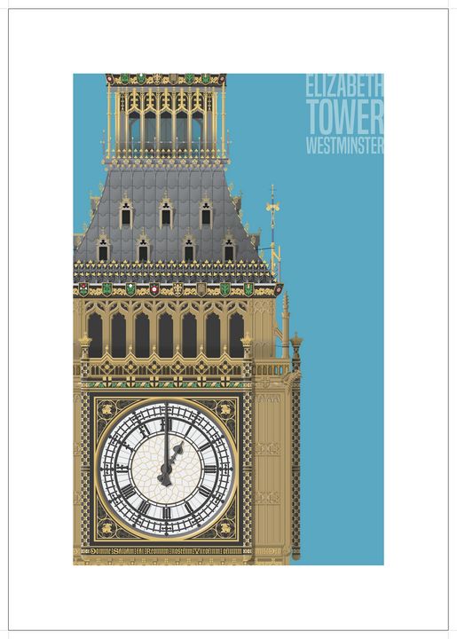 Elizabeth Tower (Big Ben), London - VectorArchitecture - Paintings ...