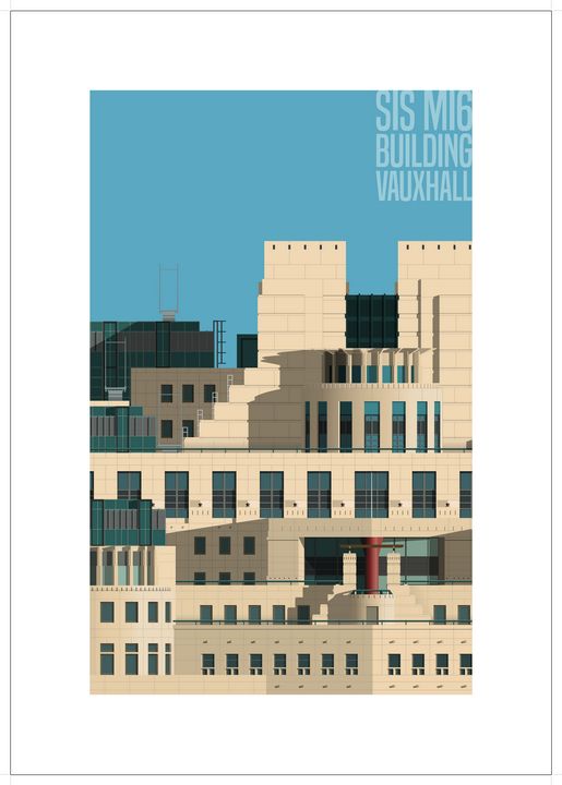 SIS (MI6) Building, London - VectorArchitecture - Paintings & Prints ...