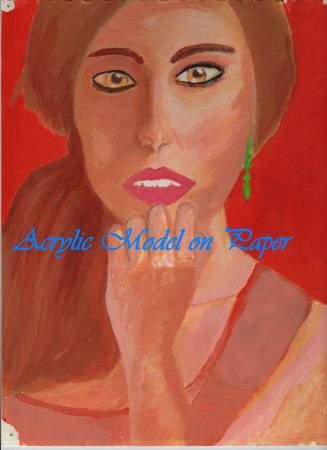 Model Acrylic on Paper - Matrix Collection - Paintings & Prints, People ...