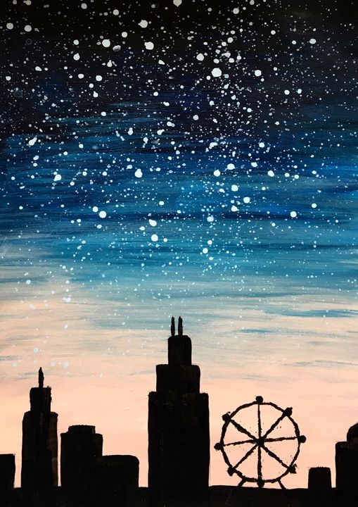 Cityscape in the sunset - activehooman - Paintings & Prints, Landscapes ...