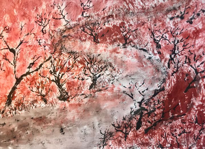 Sanguine Trees along the river - FURANSHISU - Paintings & Prints ...