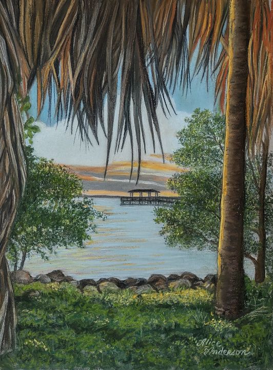 View Through the Palms - Alice Artist Studio - Paintings & Prints ...