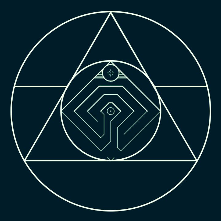 Compass Rose Labyrinth Dark Blue - Giacomo Aureo - Drawings ...