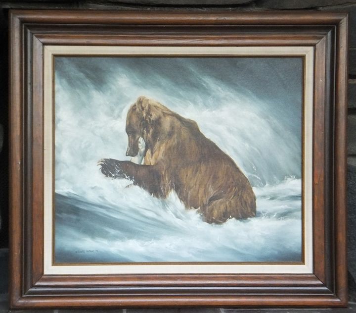 FISHING BEAR by Annette Hartzell - Brandtart - Paintings & Prints ...