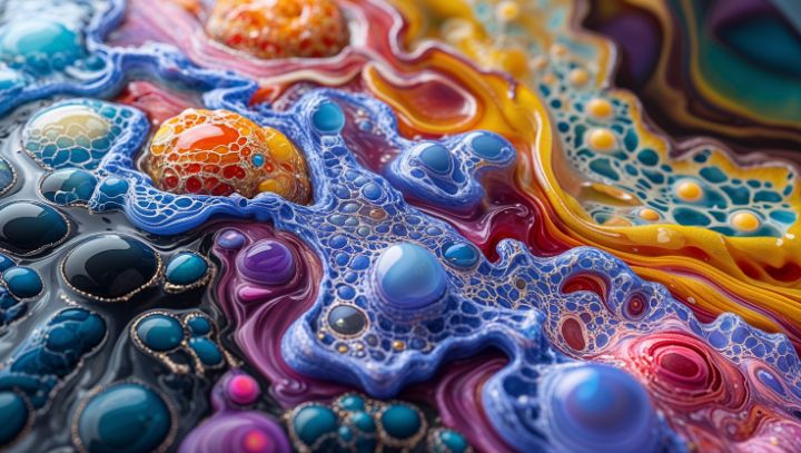 Layered acrylic pour with cells - Agustin Beautiful Art - Paintings ...