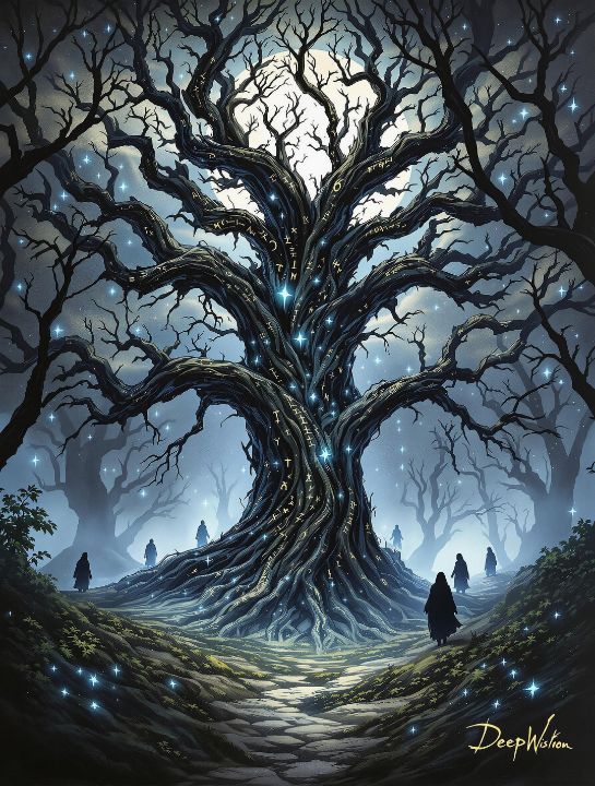 The Enchanted Tree of Eternal Night - DeepWisdom - Digital Art & AI ...