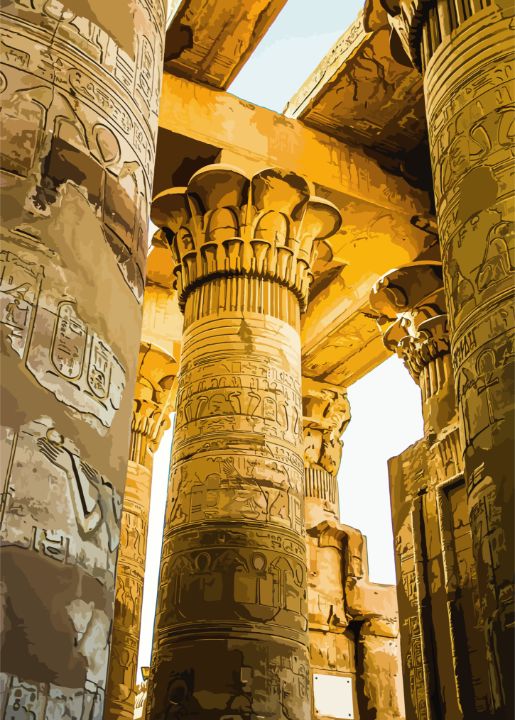 ancient Egyptian temple - RoqyaArt - Drawings & Illustration, Places ...