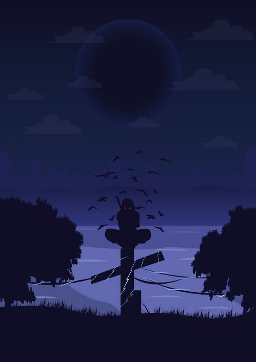 Itachi Vector Poster (Blue) - ARDZN - Digital Art & AI, Entertainment ...