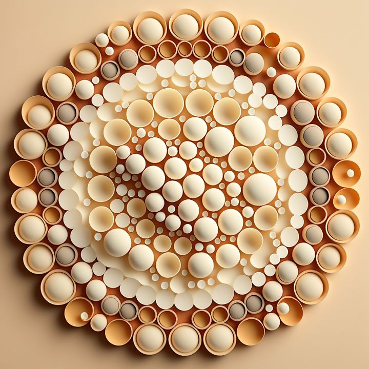 Abstract Circle Pattern cream circle - POD Creative - Paintings ...
