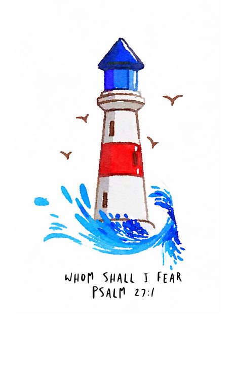Lighthouse and bible verse - Water & Bristle - Paintings & Prints ...