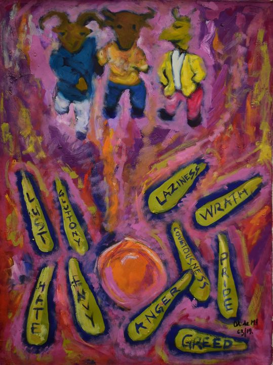 Demolition and elevation of self - Okide M.T - Paintings & Prints ...