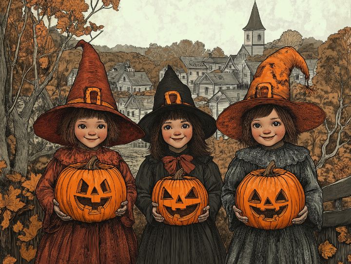 Spooky Halloween Trick or Treat - Vintage Posters - Digital Art & AI ...