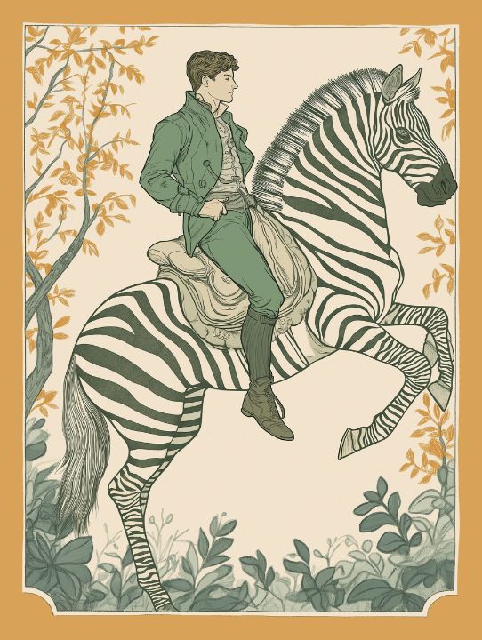 A Man Riding On The Back of a Zebra - Vintage Posters - Digital Art ...