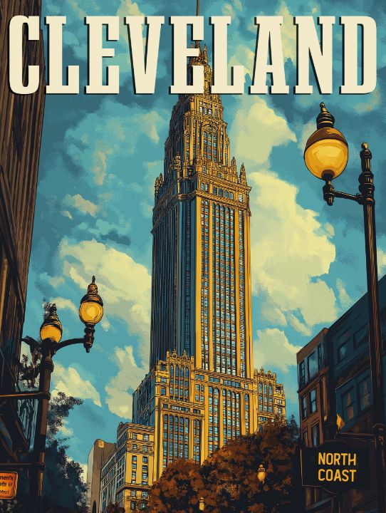 Cleveland Vintage Travel Poster - Vintage Posters - Digital Art & AI ...