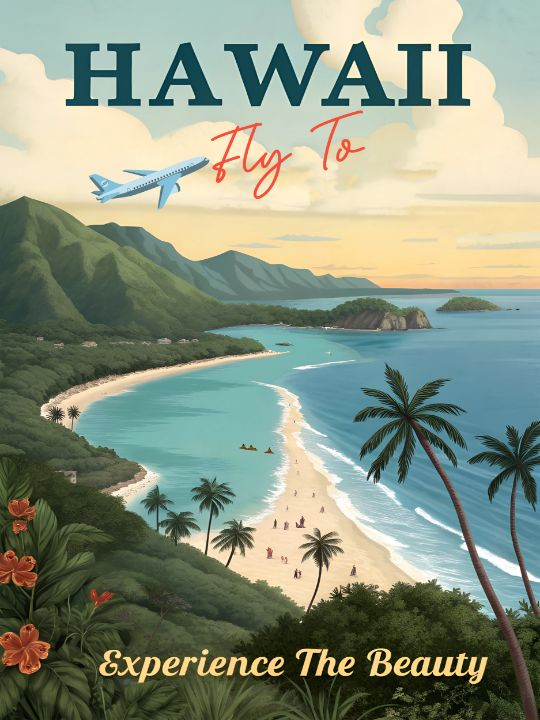 Aloha from Paradise: Hawaii Poster - Vintage Posters - Digital Art & AI ...
