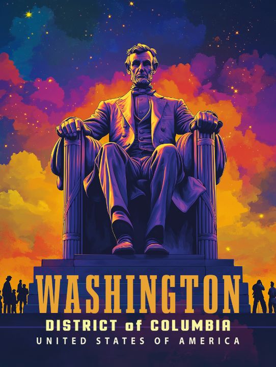 Washington D.C. - Vintage Posters - Digital Art & AI, Places & Travel ...