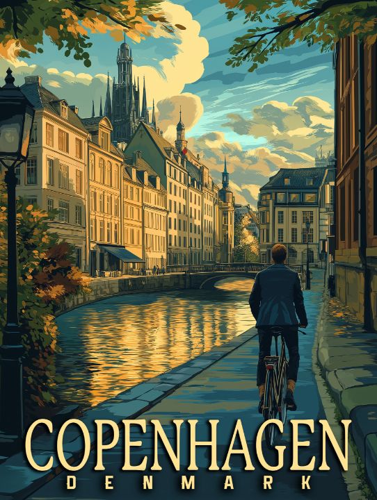 Copenhagen Vintage Travel Poster - Vintage Posters - Digital Art & AI ...