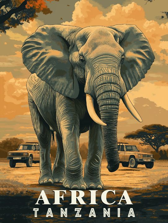 Vintage Tanzania: Safari Adventure - Vintage Posters - Digital Art & AI ...