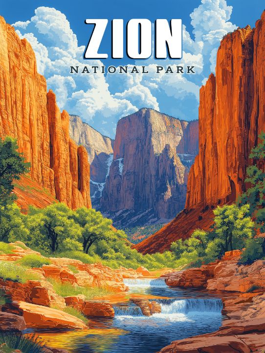 Capture the Beauty of Zion National - Vintage Posters - Digital Art ...