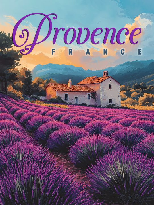 Vintage Provence Lavender Fields - Vintage Posters - Digital Art & AI ...
