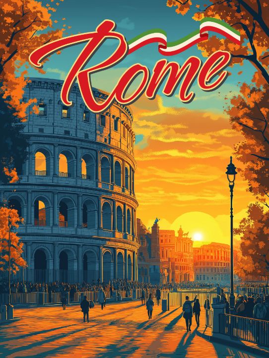 Rome, Italy: Colosseum Adventure - Vintage Posters - Digital Art & AI ...