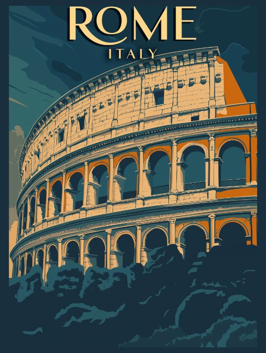 Rome Italy Vintage Colosseum Poster - Vintage Posters - Digital Art ...