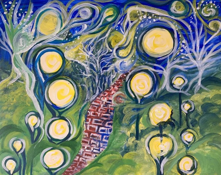 Park at Night - Rowan Cook - Paintings & Prints, Abstract, Landscape ...