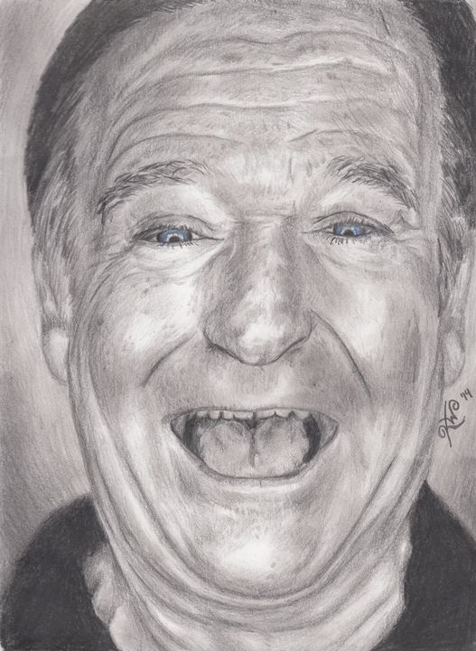 Robin Williams Black And White Drawing