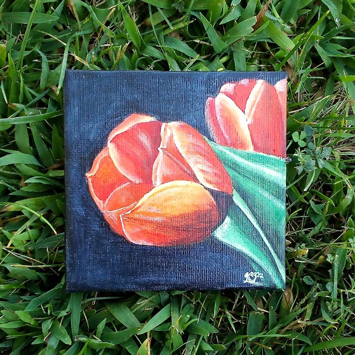 Orange tulip - Art By Katherine - Paintings & Prints, Flowers, Plants ...