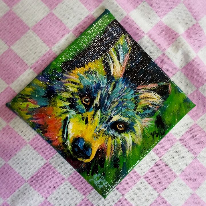 Colorful. wolf - Art By Katherine - Paintings & Prints, Animals, Birds ...