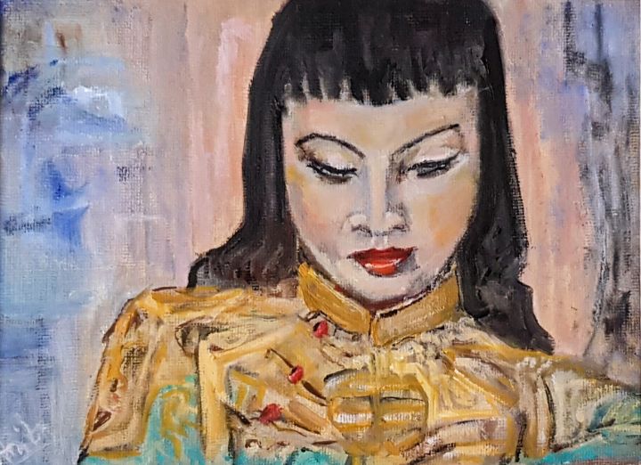 Lady in Yellow - Anita ARTs - Paintings & Prints, People & Figures ...