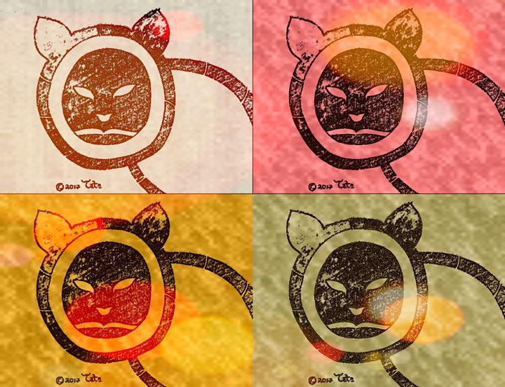Bamboo Eskimo Cat Quad - Tata Kimfa - Drawings & Illustration, Ethnic ...