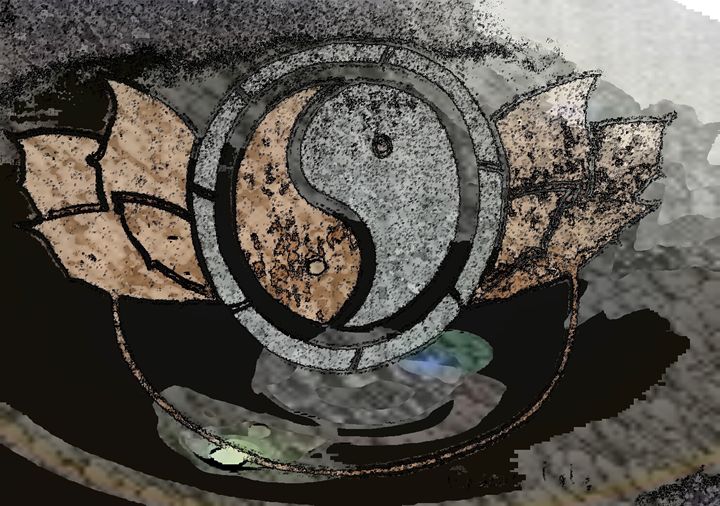 Bamboo Flower Yin Yang Wheel Three - Tata Kimfa - Drawings ...