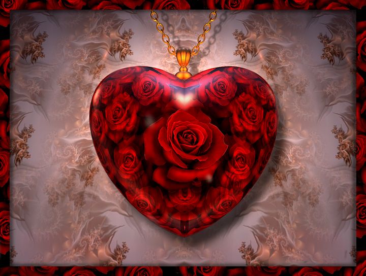 Rose Heart Pendant - Michael's Digital art - Digital Art & AI, Still ...