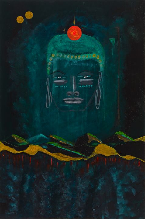 Buddha On A Mountain - MoMo Dodd - Paintings & Prints, Religion ...