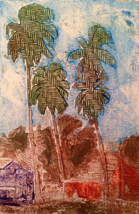 3 palms in color - Andrew Downey - Paintings & Prints, Landscapes ...
