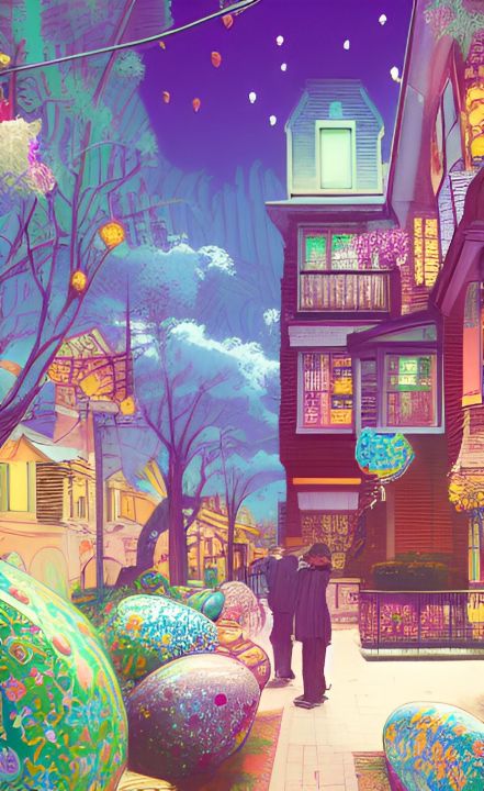Easter Town - grimjon's - Digital Art & AI, Holidays & Occasions ...