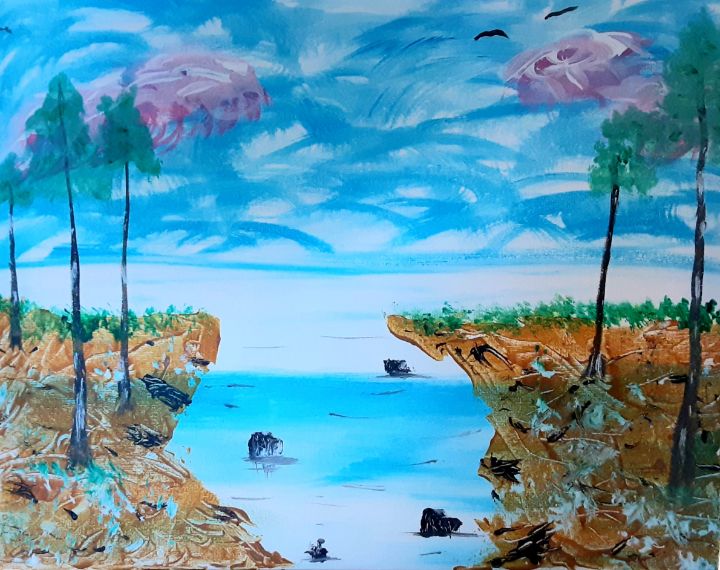 P 50 Blue River - BJK Creations & Gallery of Seasons - Paintings ...