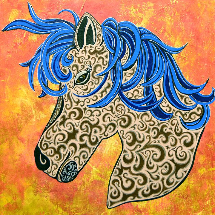 Blazing Beauty - My Painted Path - Paintings & Prints, Animals, Birds ...