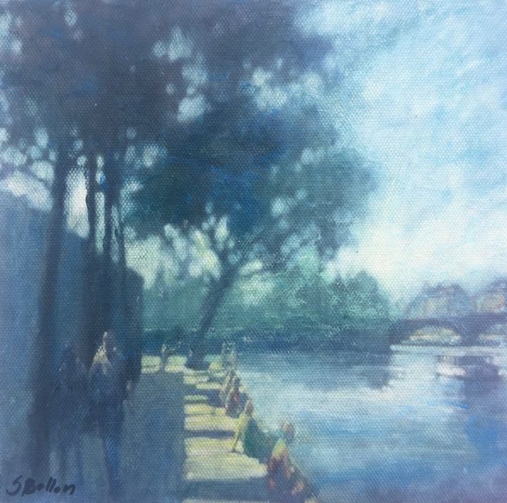 Serene Reverie by the Seine - Svetlana Bellon - Paintings & Prints ...