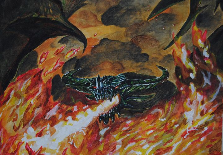 Creature of Fire - Nat's Fantasies - Paintings & Prints, Fantasy ...