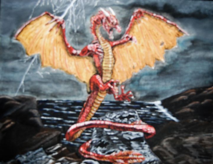 Night of the Dragon - Nat's Fantasies - Paintings & Prints, Fantasy ...
