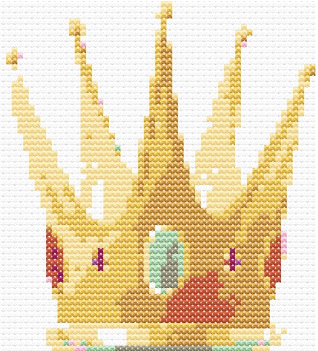 Crown Cross Stitch Pattern Instructi - Cross Stitch & other... - Crafts ...