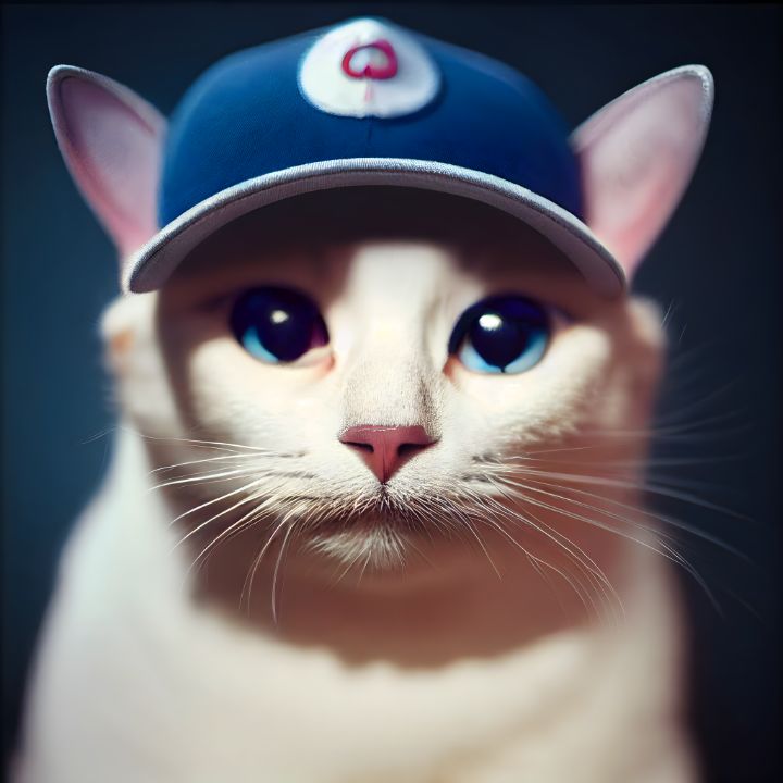 Rocky - Cat with a baseball cap #1 - Digital Art Factory - Digital Art ...